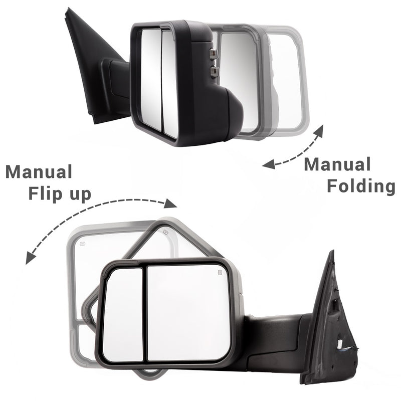 Custom Telescopic Towing Mirror for 2002-2024 Dodge RAM 1500 2500 3500